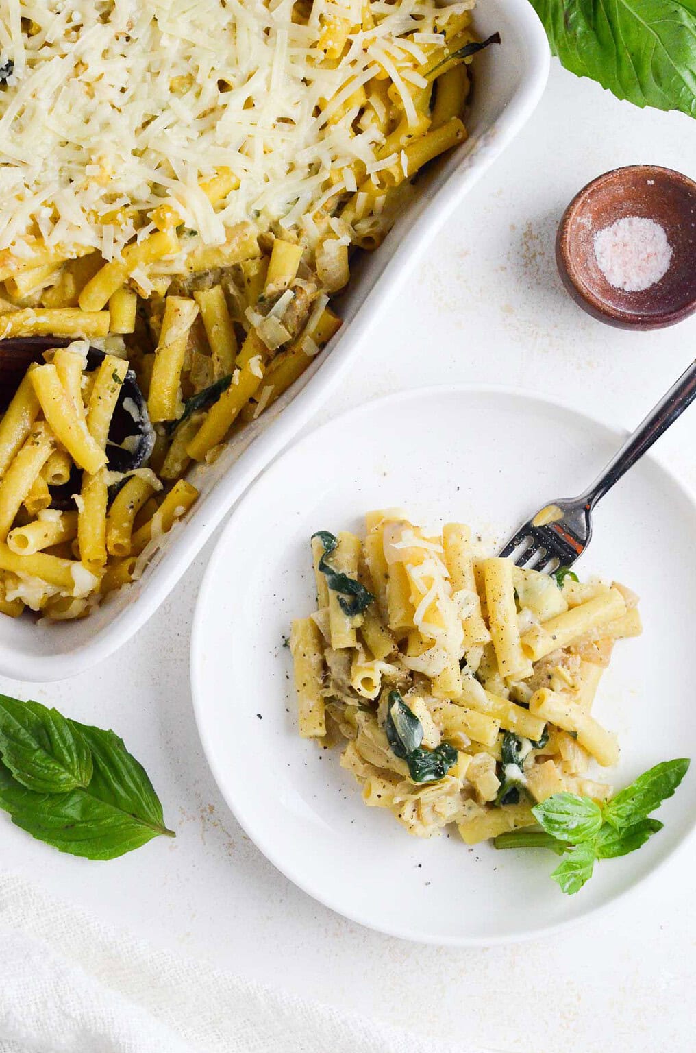 Spinach & Artichoke Baked Ziti (Vegan) - Naturallie Plant-Based