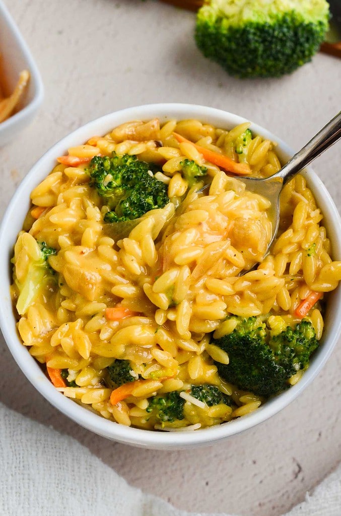 The Best Broccoli Cheddar Orzo - Naturallie Plant-Based