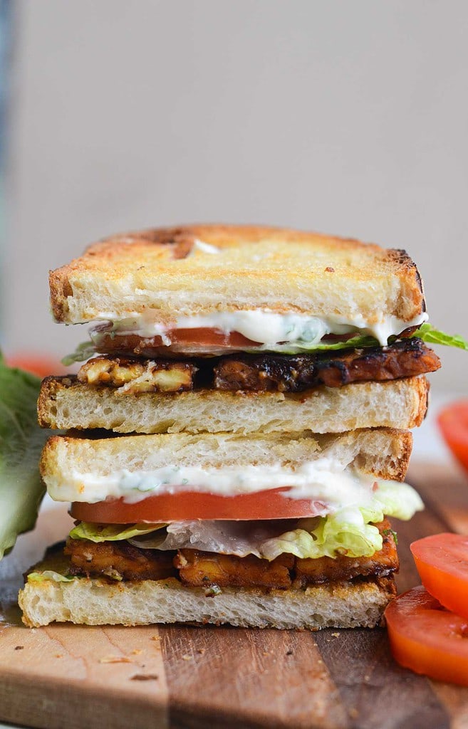 Vegan BLT with Garlic Herb Aioli - Naturallie Plant-Based