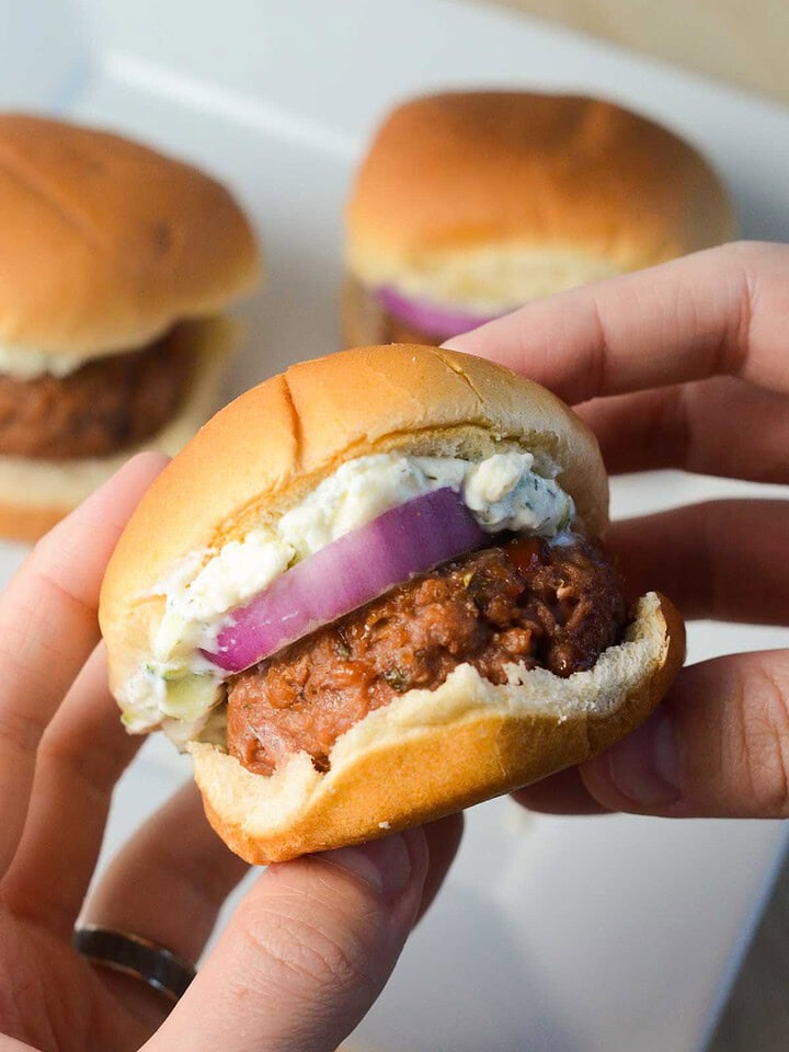 Vegan Gyro Sliders with Tzatziki - Naturallie Plant-Based