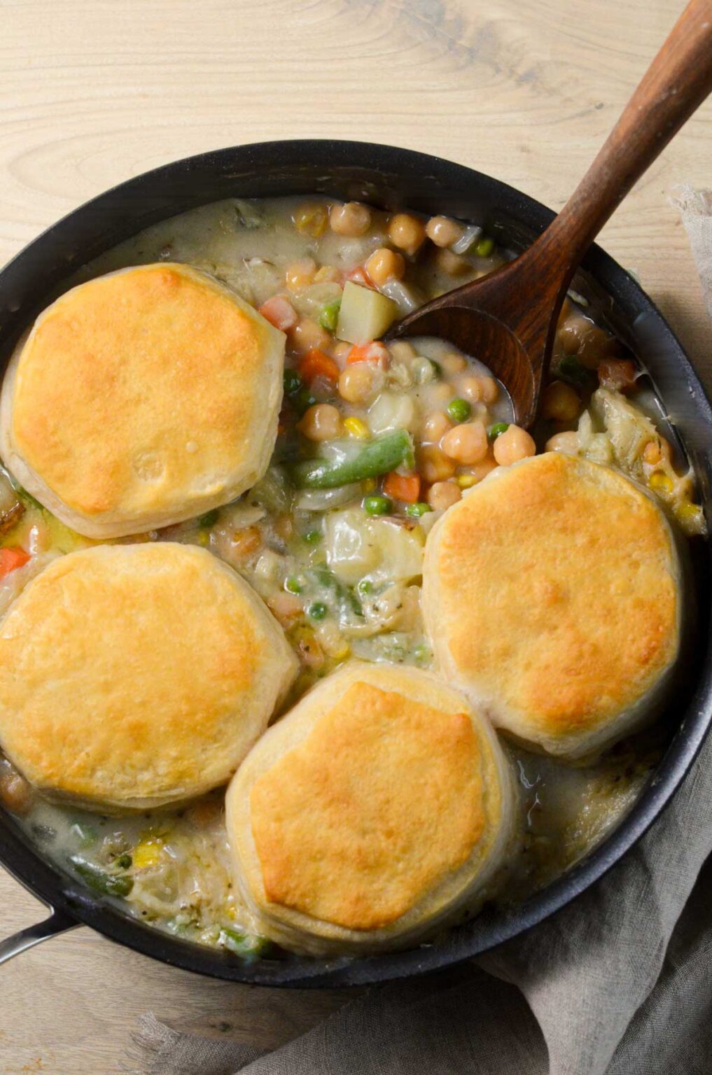 Chickpea Pot Pie with Biscuits - Naturallie Plant-Based